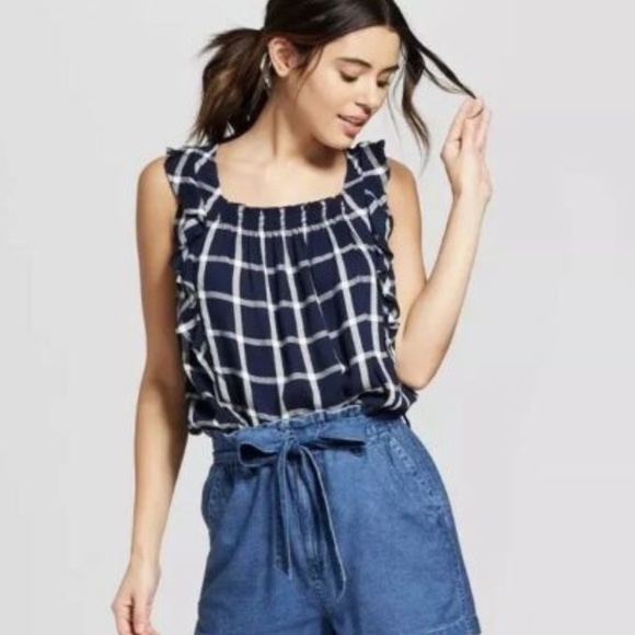 Universal Thread | Tops | Plaid Ruffle Blouse Universal Thread | Poshmark